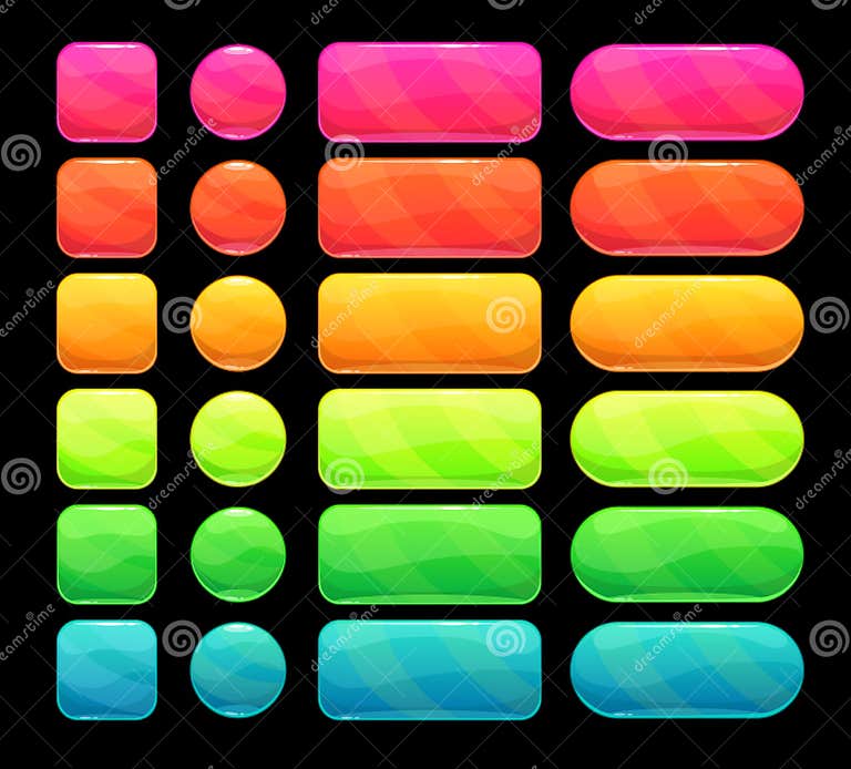 Bright Spectrum Buttons Set Stock Illustration - Illustration of group ...