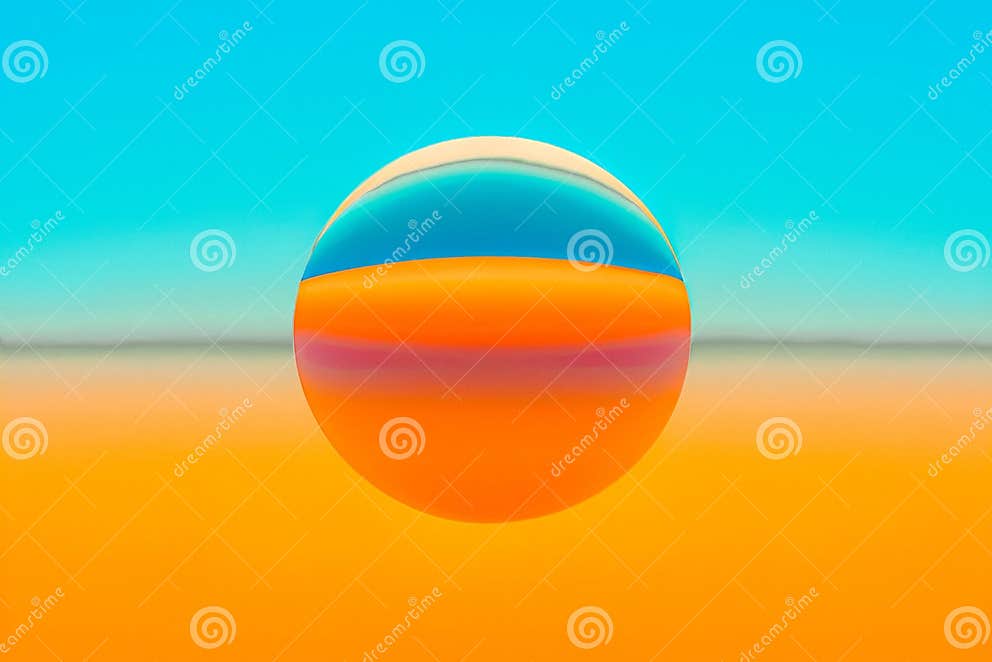 Bright Sphere Isolated on a Colorful Background Stock Illustration ...