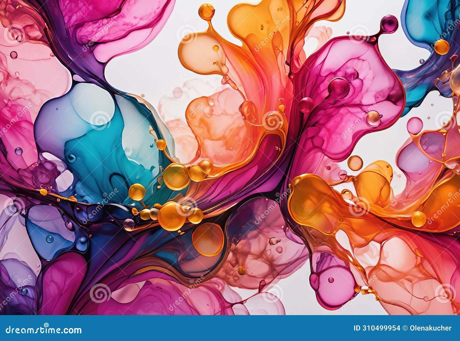 Bright Spilled Colors in Motion. Bright Splash of Colors. Drawing with ...