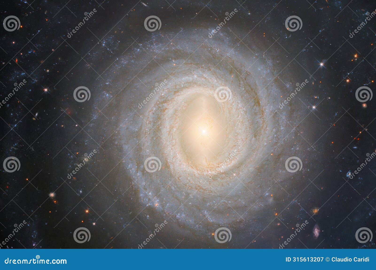 Bright Spiral Galaxy NGC 3783 in Outer Space Stock Image - Image of ...