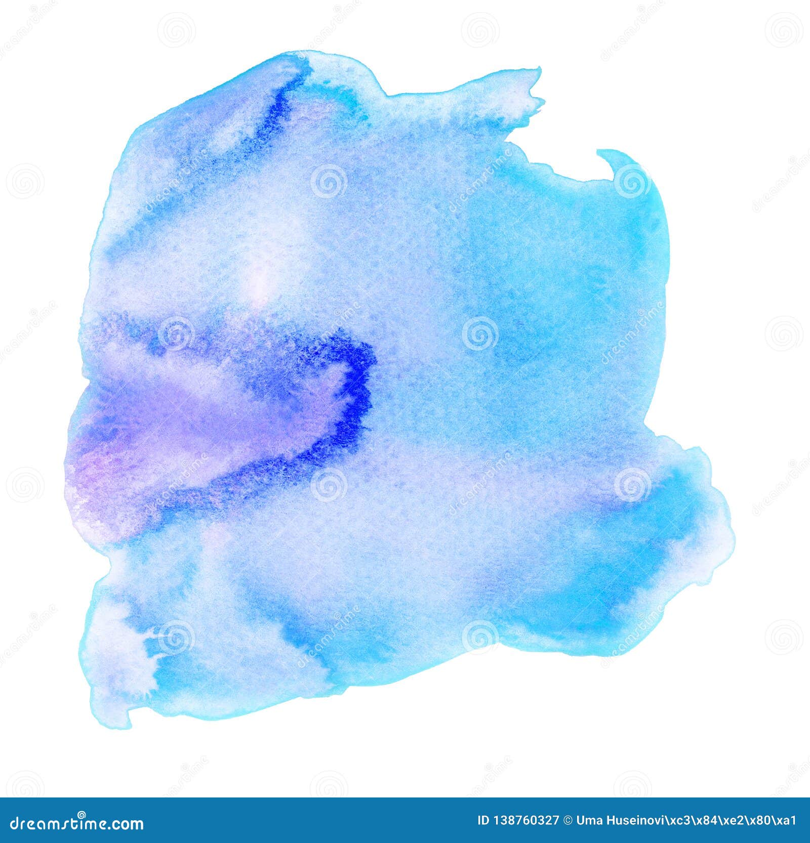 Bright Splash of Blue Watercolor Stock Image - Image of bright, brush ...
