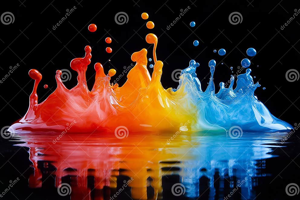 Bright Splashes of Color Create a Mesmerizing Effect on Water Surface ...