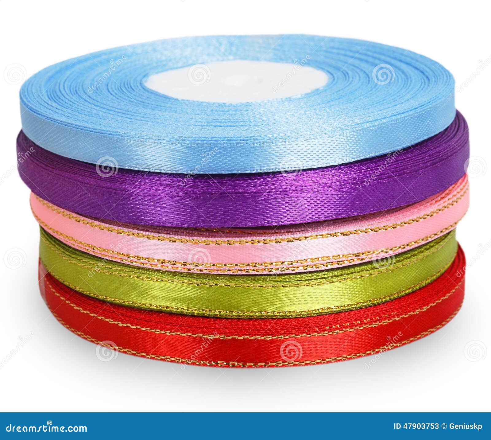 Bright Spools Satin Ribbons Stock Image - Image of bobbin, mesh: 47903753