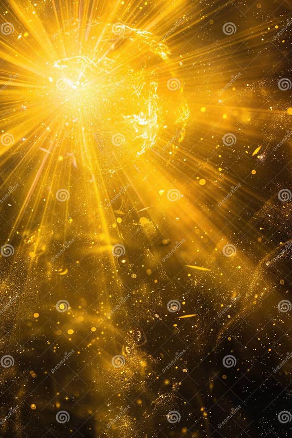 A Bright Spot of Sunlight Shining Down from the Cloudy Sky, with a Dark ...