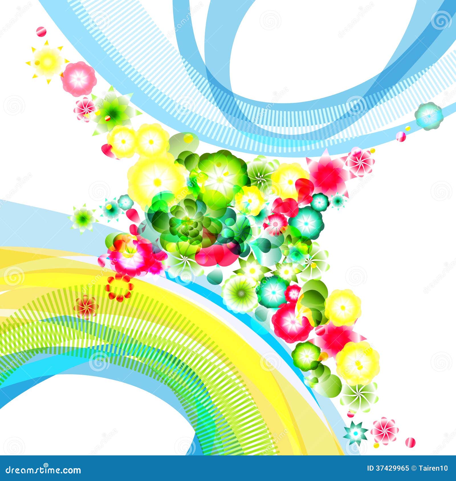 Bright Spring Background with Flowers Stock Vector - Illustration of ...