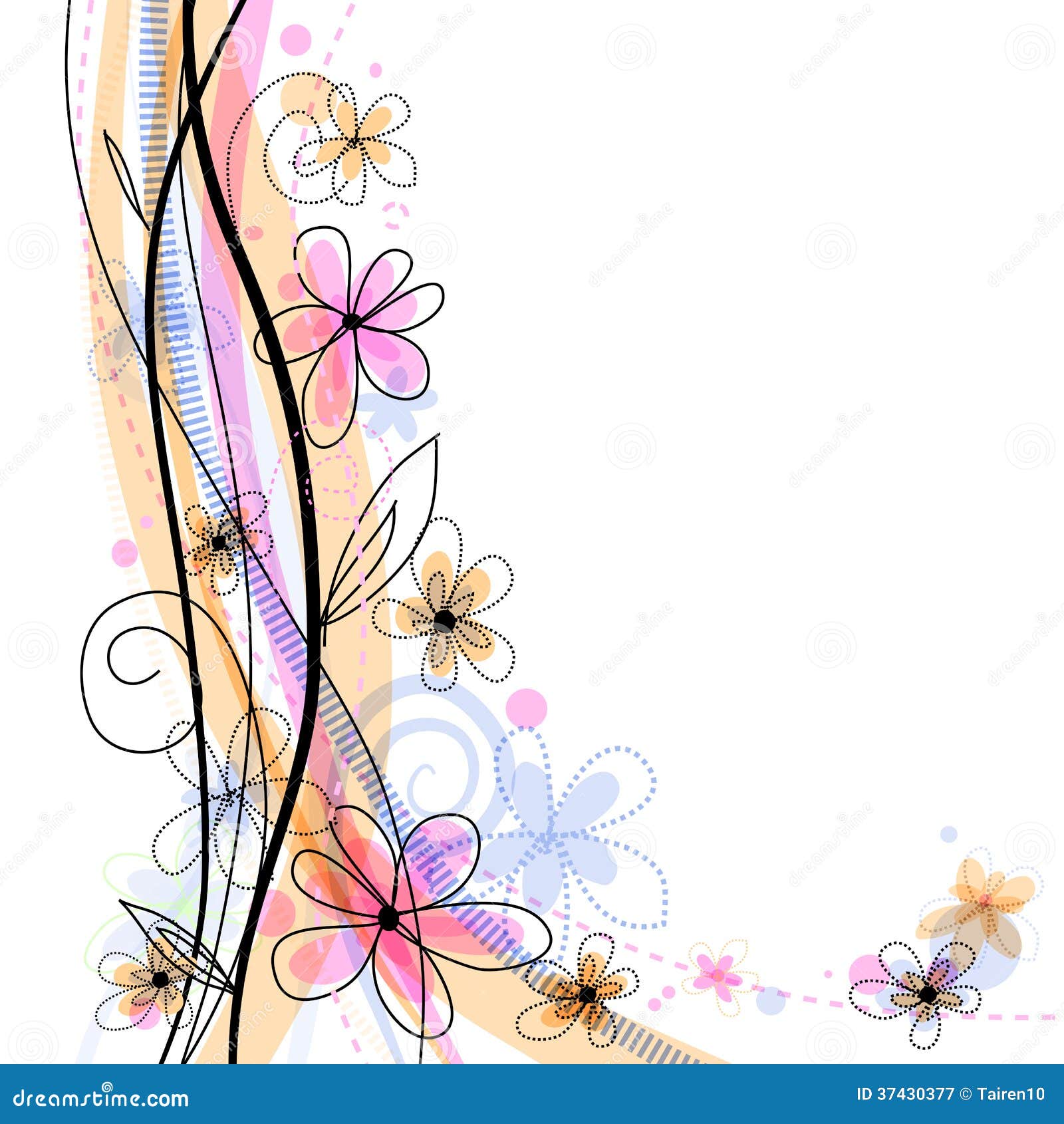 Bright Spring Floral Background Stock Vector - Illustration of nature ...