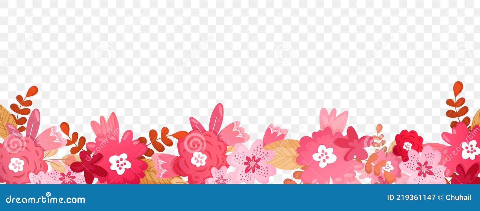 Bright Spring Summer Flowers Border. Stock Vector - Illustration of ...