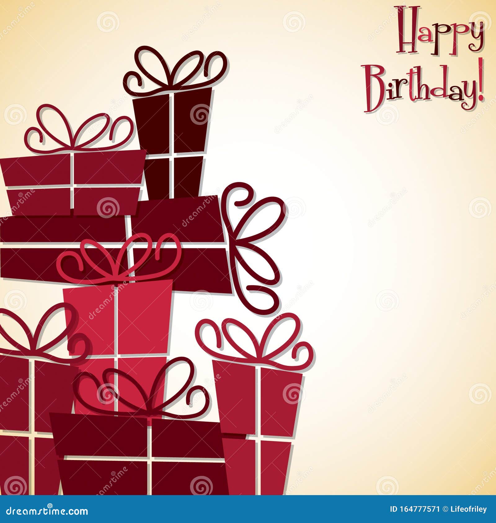 Bright retro present card stock vector. Illustration of pile - 164777571