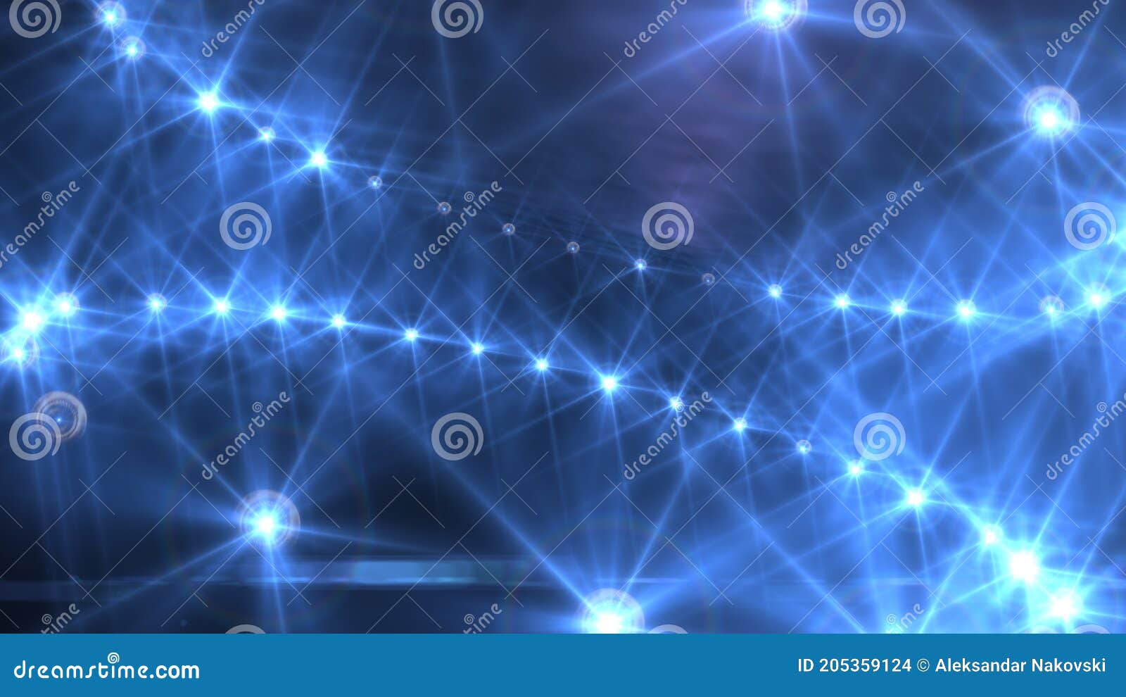 Bright Stadium Arena Lighting Spotlight 3d Illustration Stock ...