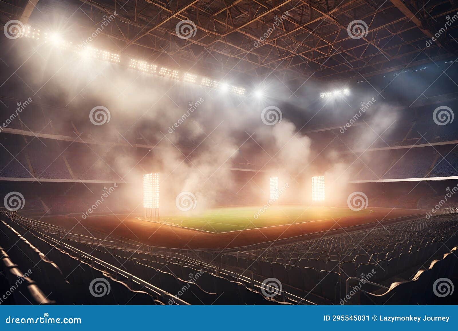 Bright Stadium Arena Lights and Smoke Stock Image - Image of arena ...