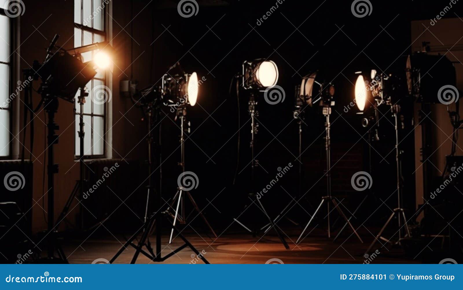 Bright Stage Illuminated by Modern Lighting Equipment Generated by AI ...