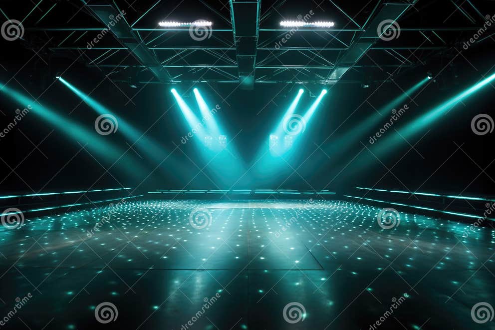 Bright Stage Spotlight on Dance Floor Stock Photo - Image of floor ...