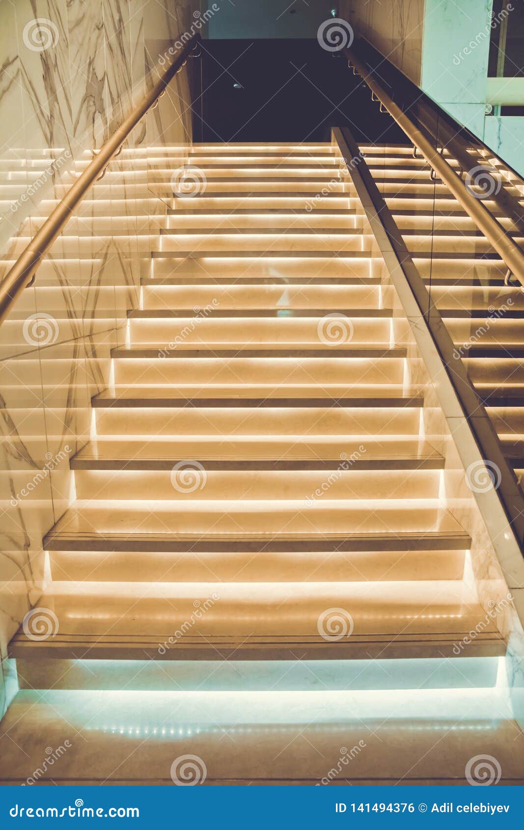 Bright Stairs in the Hotel. Stair Case in the Modern Hotel Interior ...