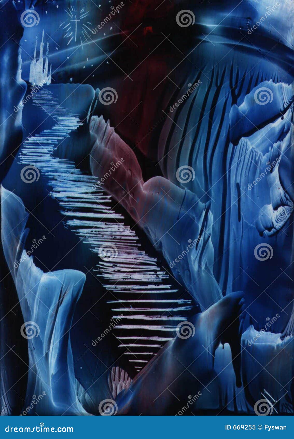 Bright Star in Blue Depths stock image. Image of encaustic - 669255