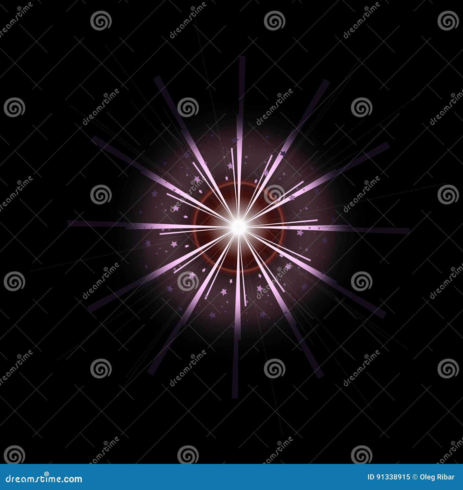 Bright Star Burst Light Effect with Glittering, Glowing Sparkles ...