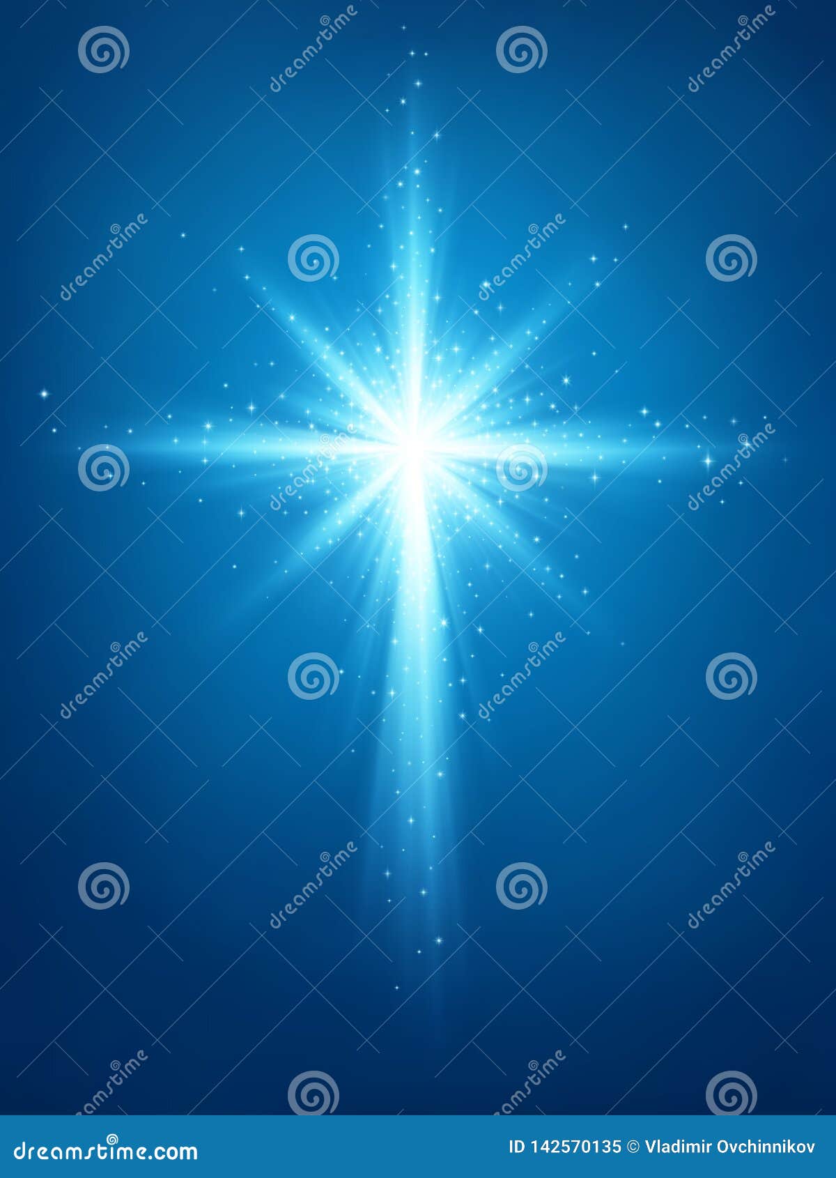 Bright Star Cross stock vector. Illustration of miracle - 142570135