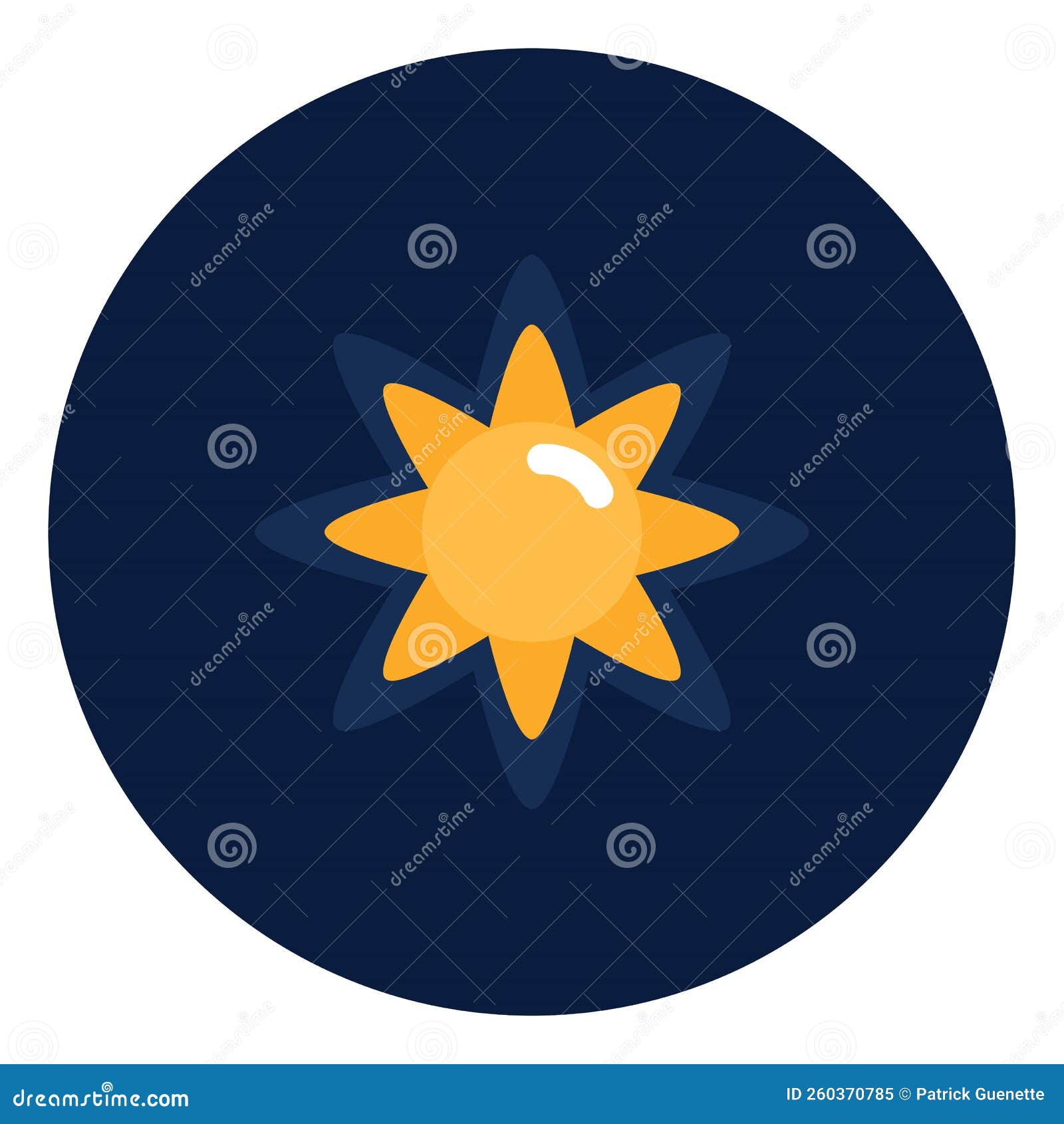 Bright star, icon stock vector. Illustration of christmas - 260370785
