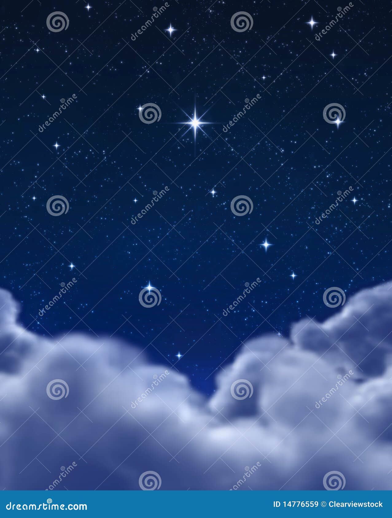 Bright Star In Night Sky