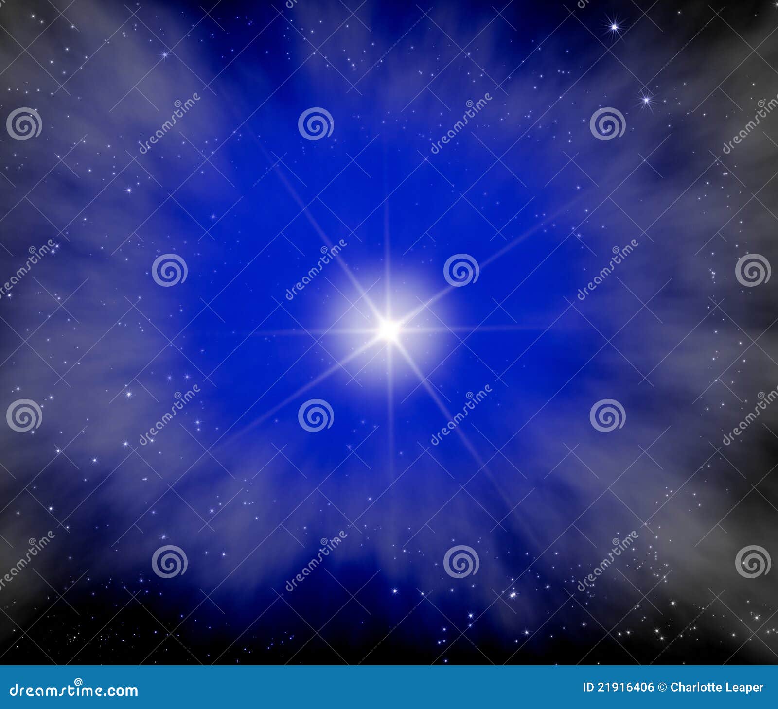 Bright Star in Outer Space stock illustration. Illustration of bright ...