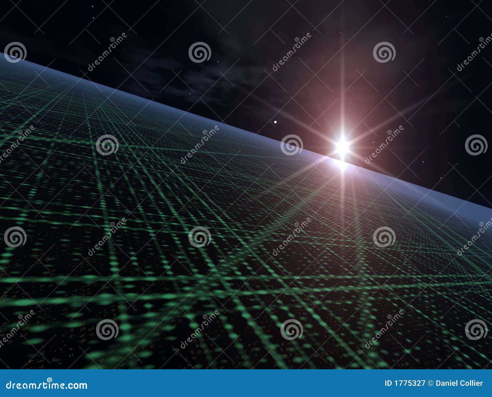 Bright Star Over Light Array Stock Illustration - Illustration of ...