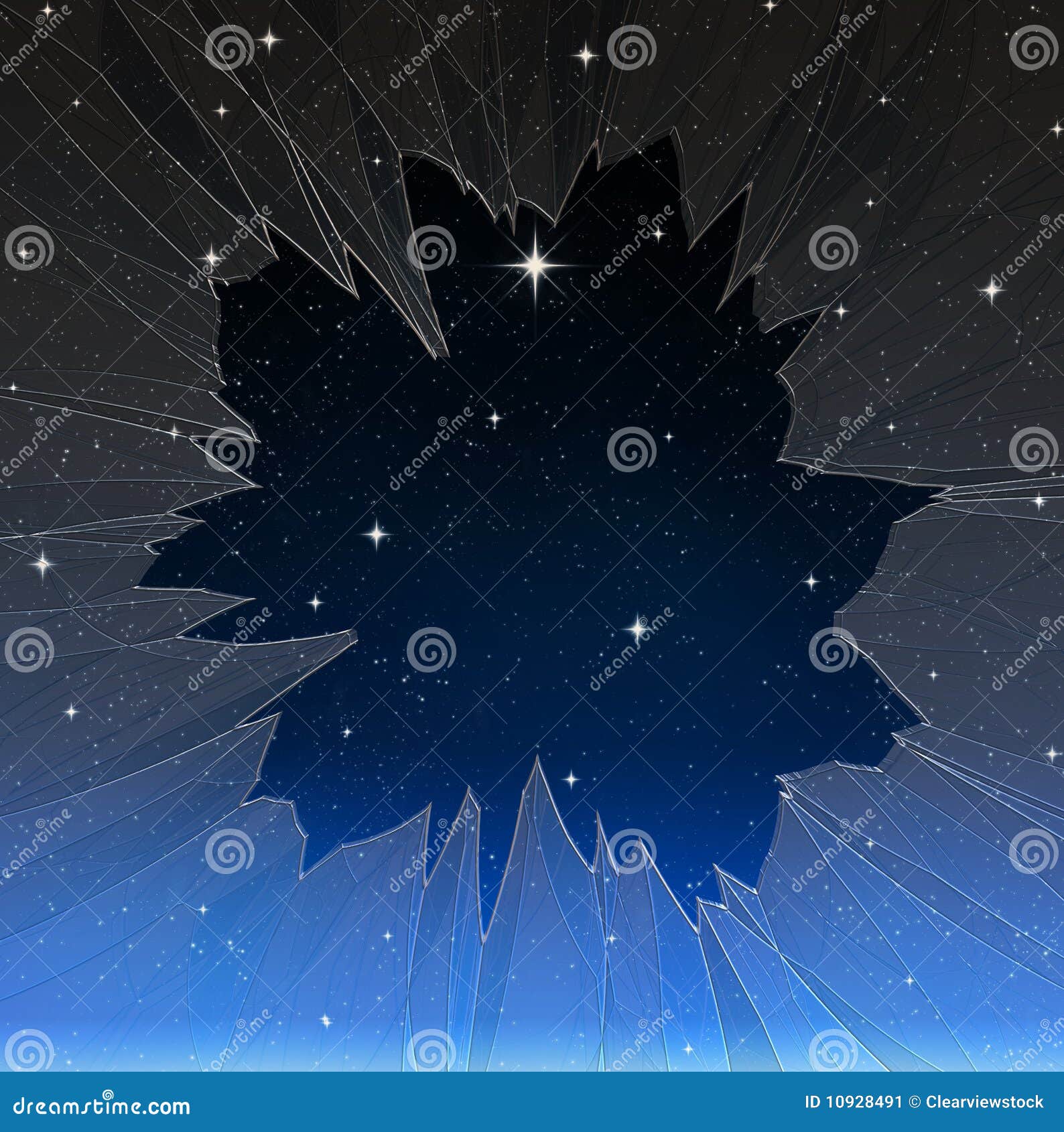 Bright Star through Smashed Window Stock Vector - Illustration of star ...