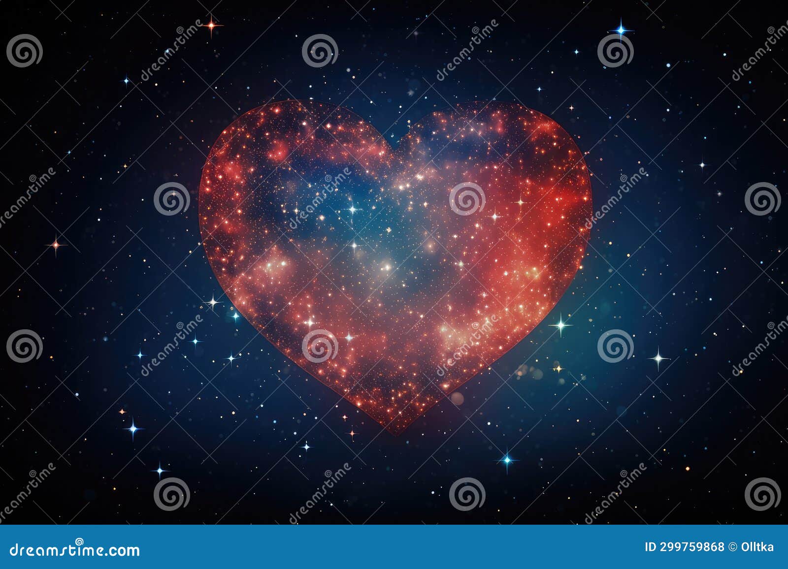 Bright Stars in Night Sky Arranged in the Shape of a Heart, Romantic ...