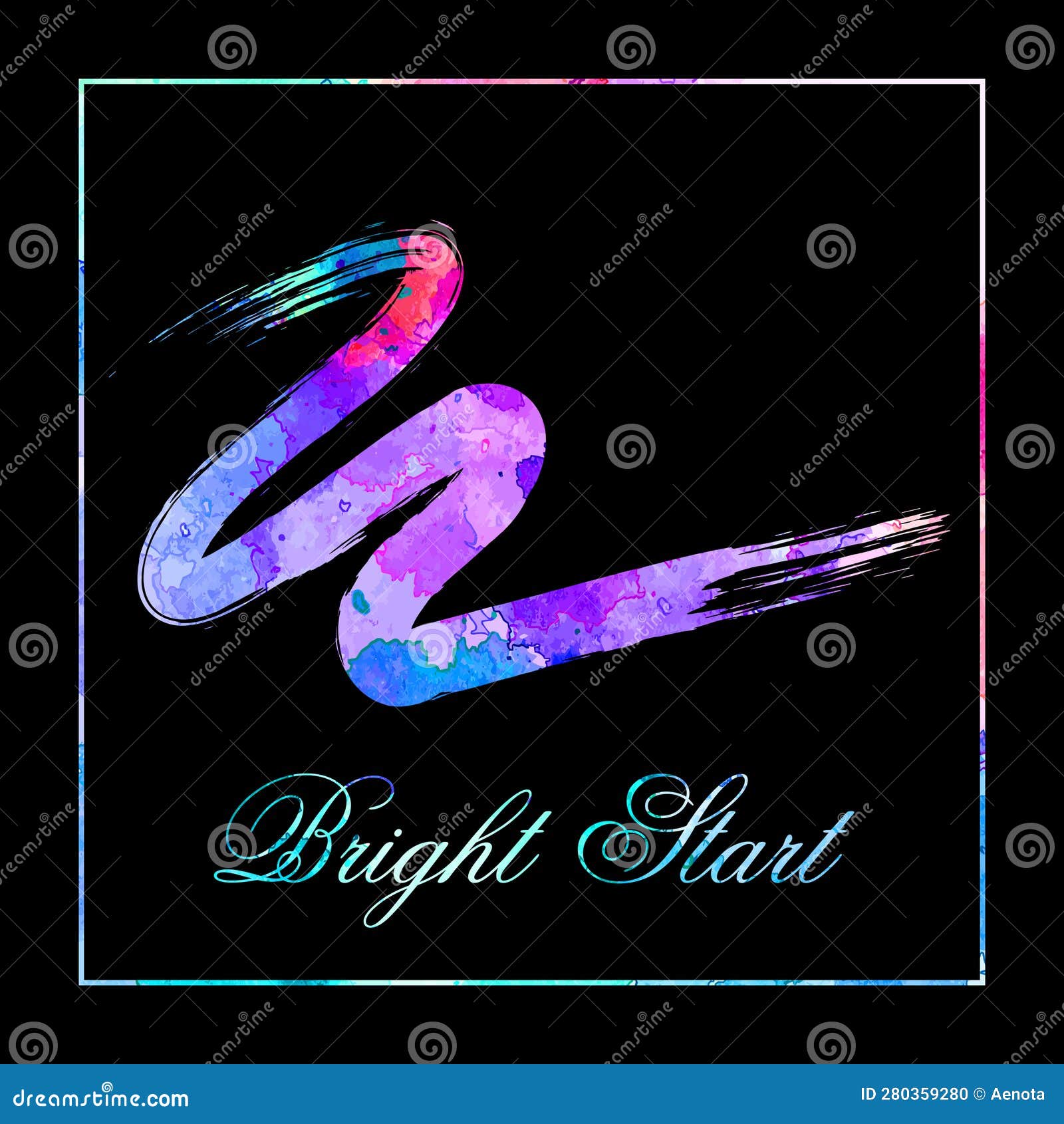 Bright Start - Rainbow Vector Watercolor Smear on Black Stock Vector ...