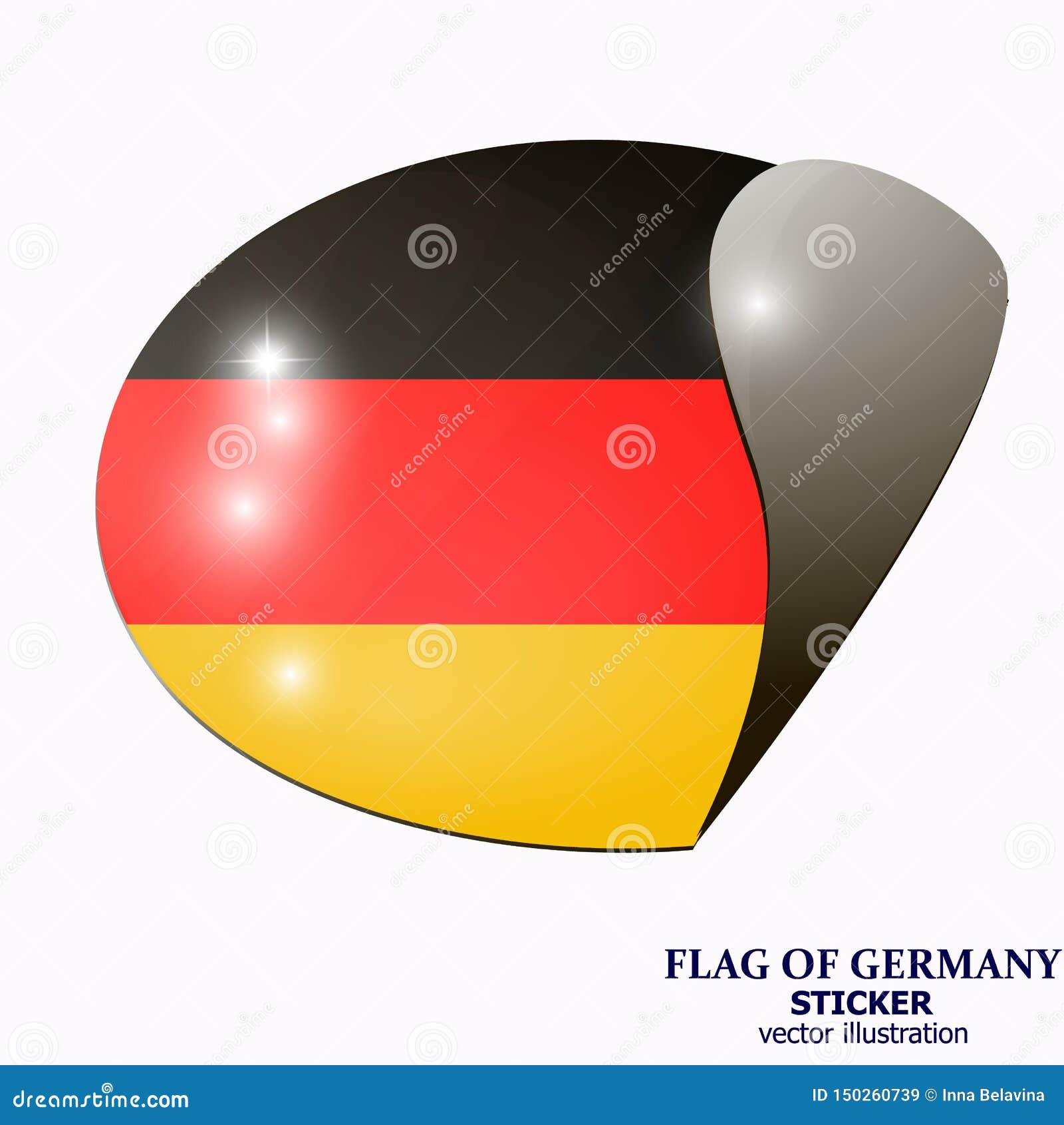 Bright Sticker with Flag of Germany. Banner Illustration with Flag ...