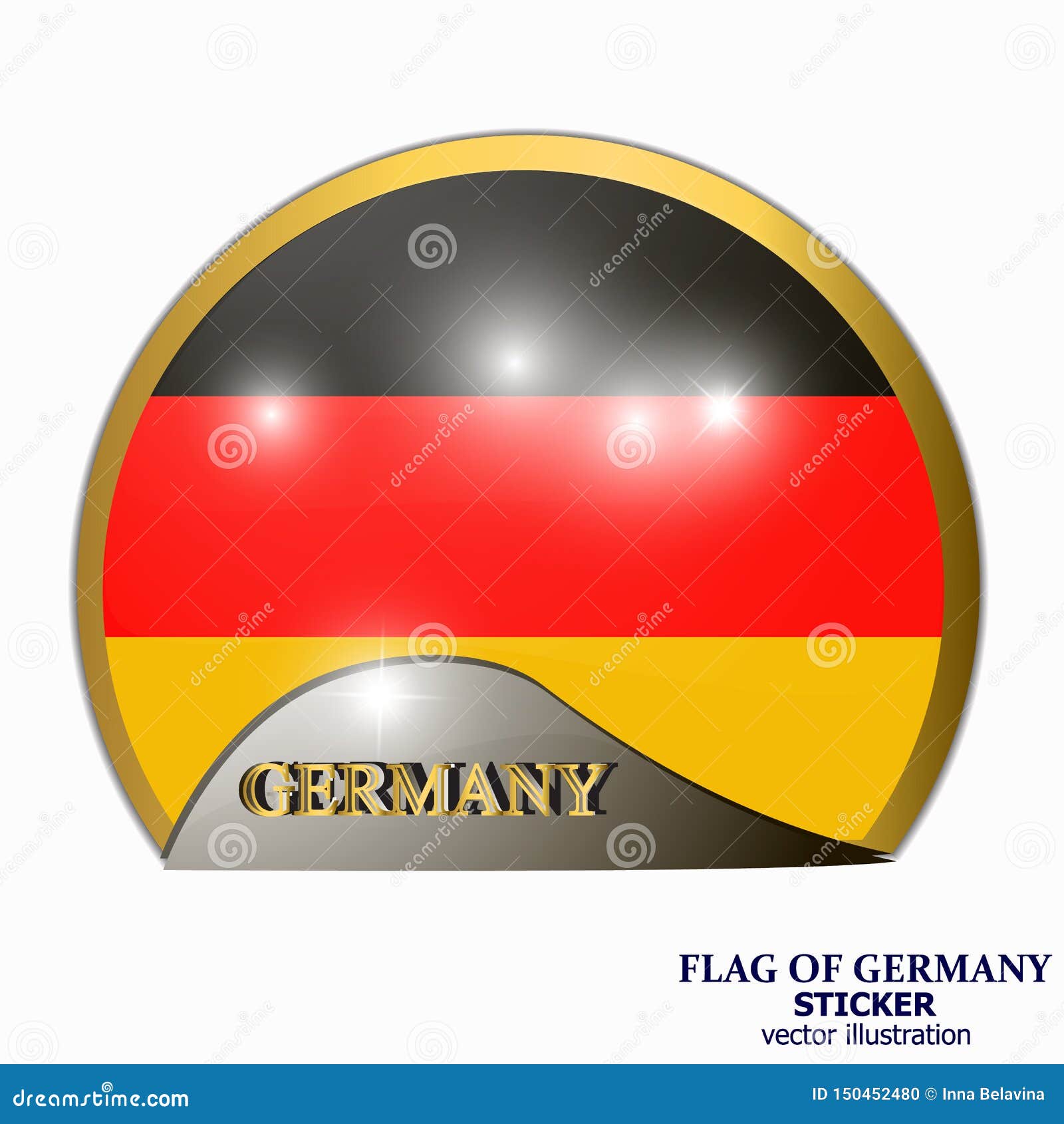 Bright Sticker with Flag of Germany. Banner Illustration with Flag ...