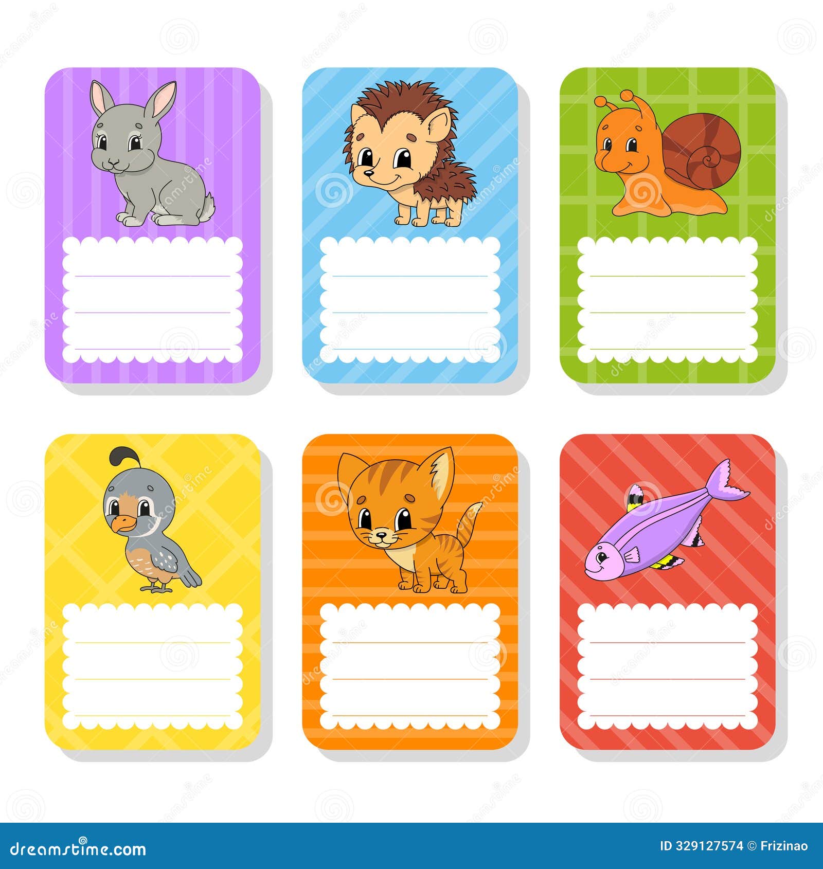 Bright Stickers. School Name Label. Rectangular Label. Color Vector ...