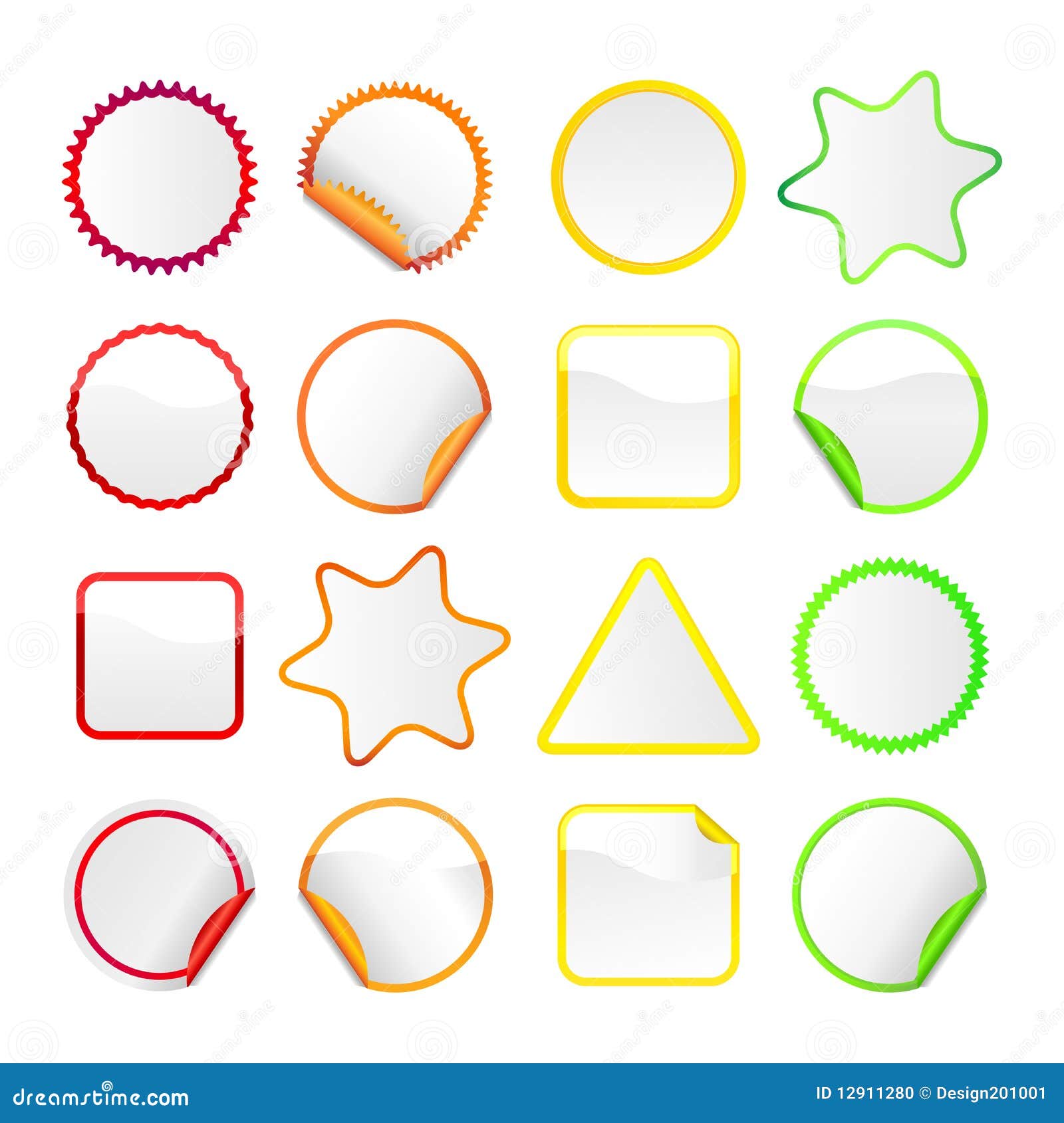 Bright Stickers Set 4 - Borders Stock Vector - Illustration of square ...