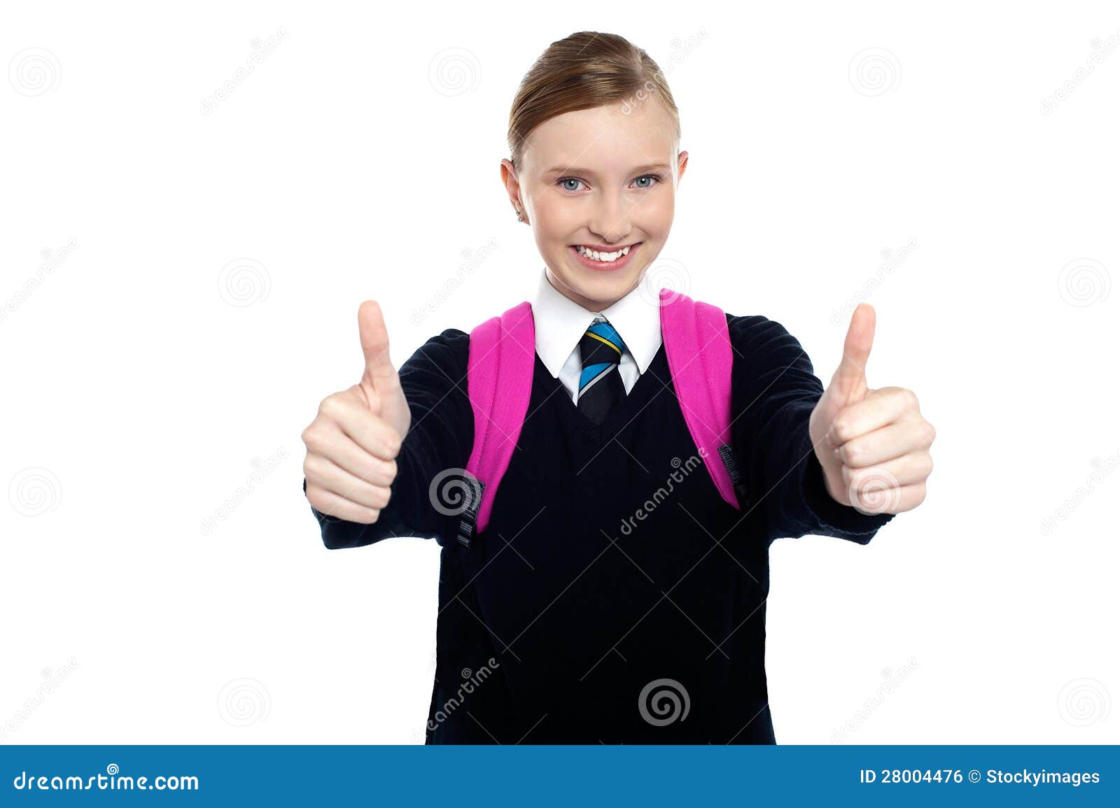 Bright Student Showing Thumbs Up Sign Stock Photo - Image of alright ...