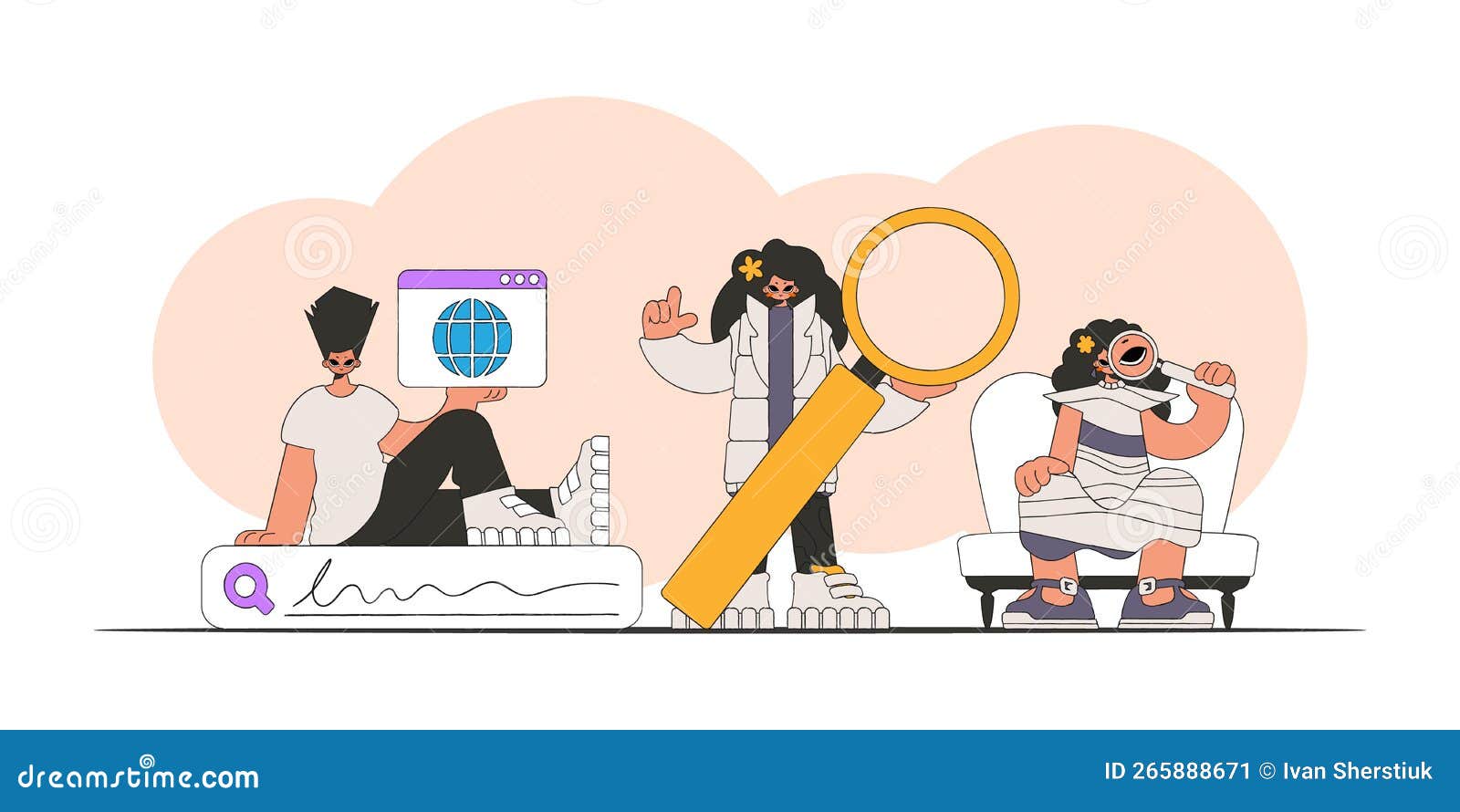 A Bright and Stylish Illustration, a Team of People Help Find ...