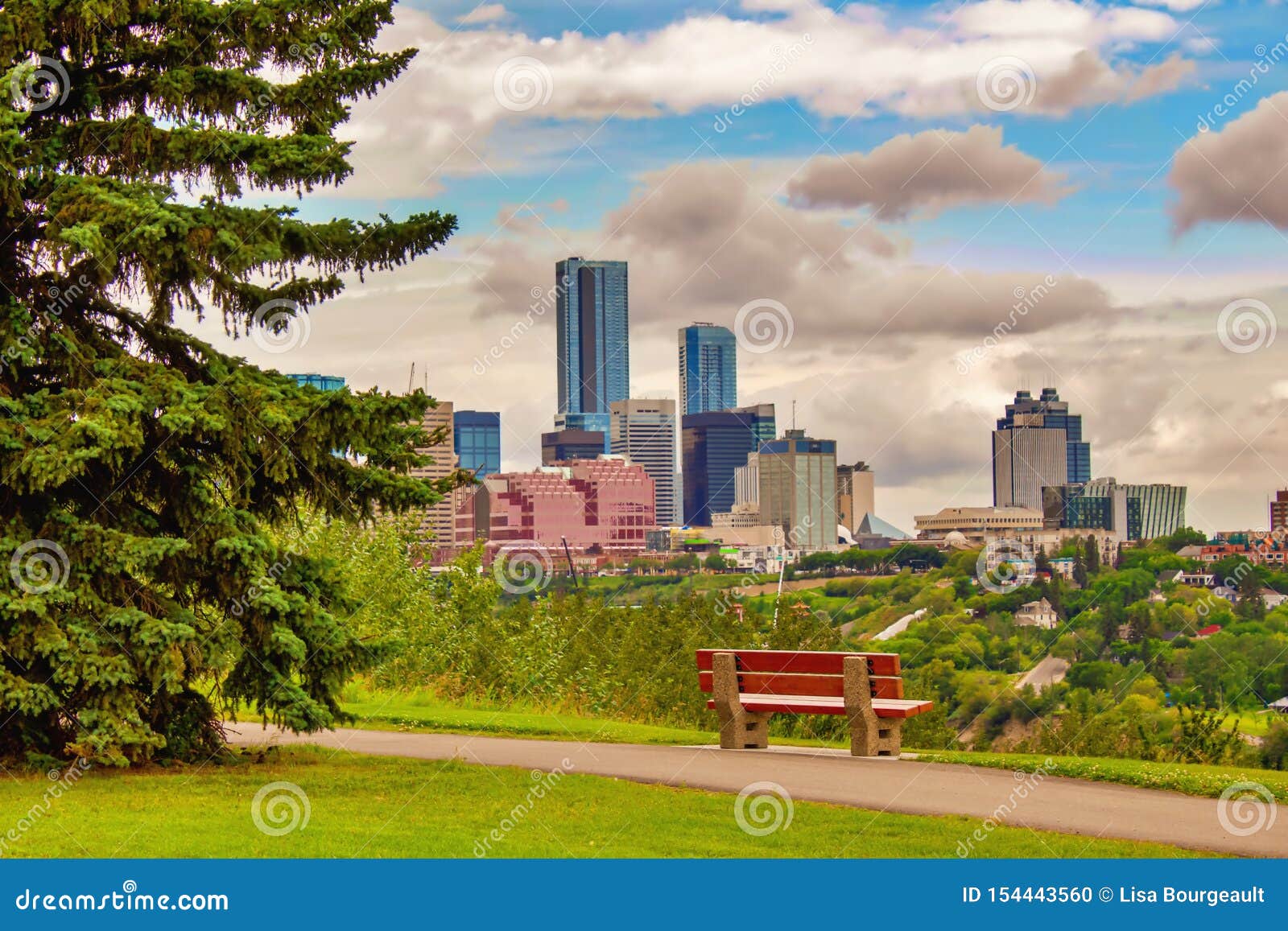 A Bright Summer Downtown Edmonton Skyline Stock Photo - Image of ...