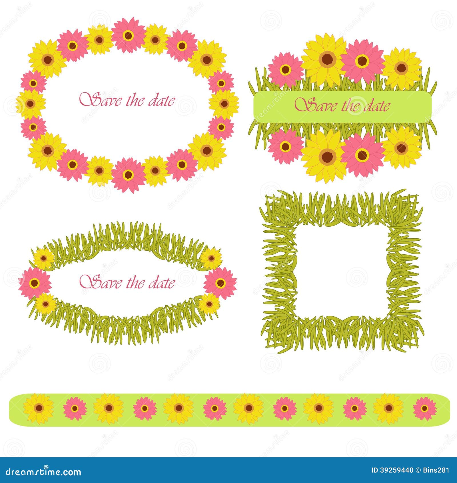 Bright summer frames stock vector. Illustration of spring - 39259440