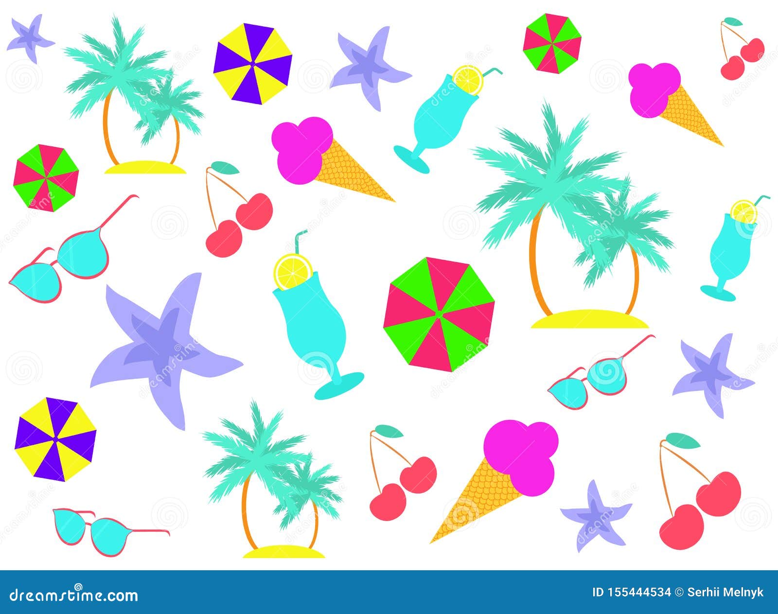 Bright summer pattern. stock vector. Illustration of pattern - 155444534
