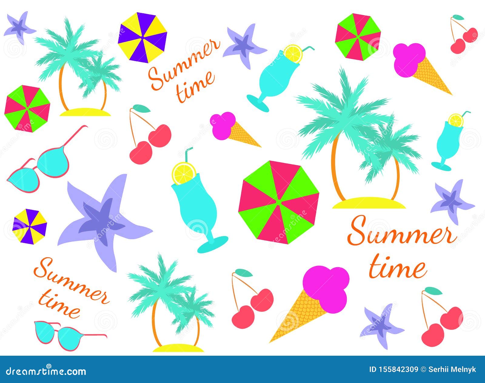 Bright summer pattern. stock vector. Illustration of resort - 155842309