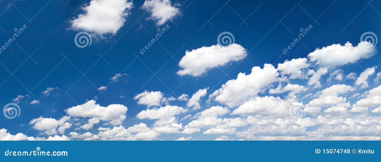 Bright Summer Sky with Cumulus Clouds Stock Photo - Image of heaven ...