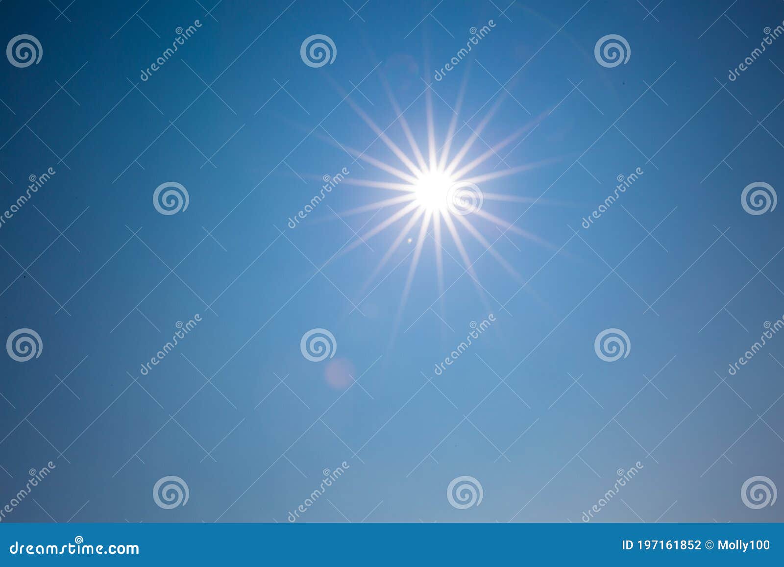 Bright Sun in a Bright Blue Sky Stock Photo - Image of meteorology ...