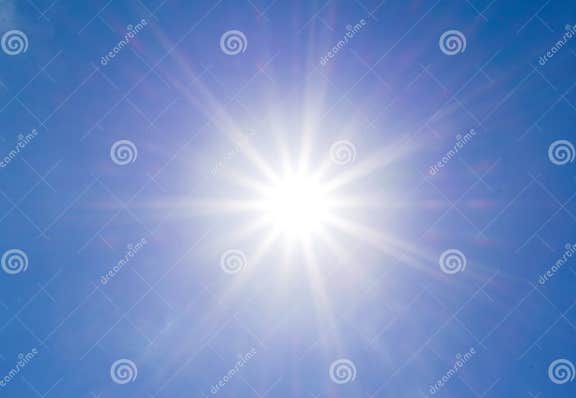 Bright sun on the blue sky stock photo. Image of cloudscape - 22865382