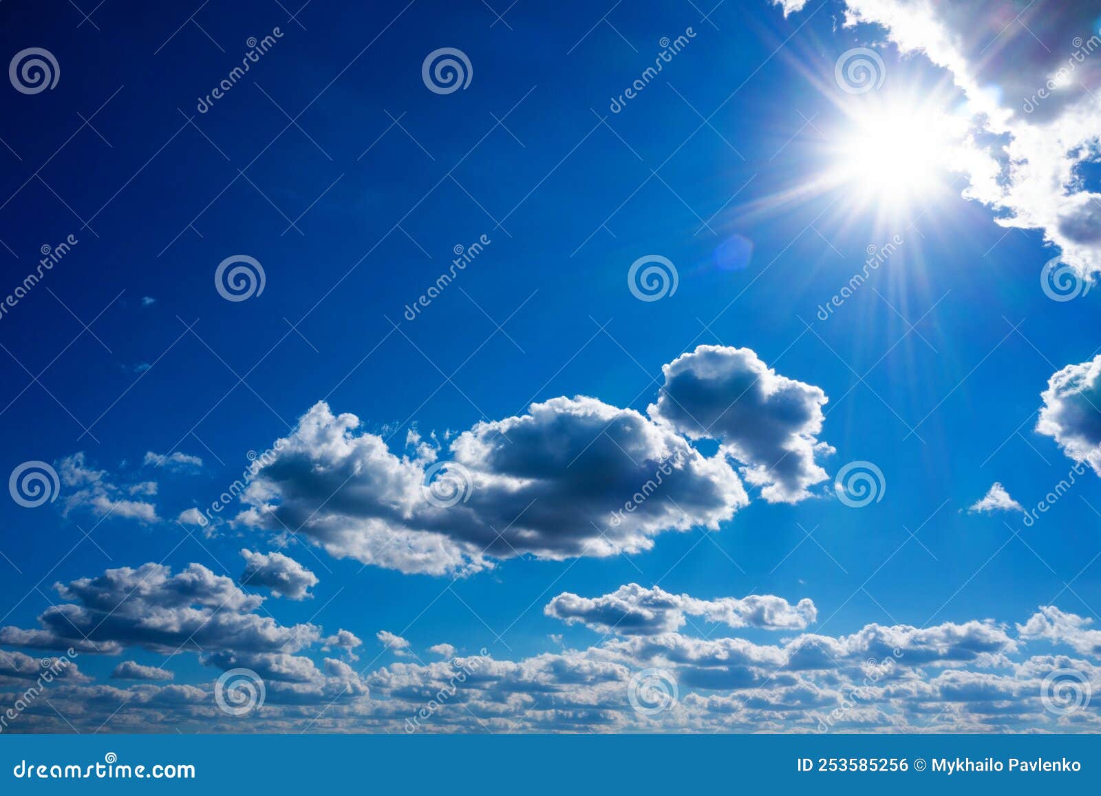 Bright Sun in the Blue Sky. Natural Background. Stock Photo - Image of ...