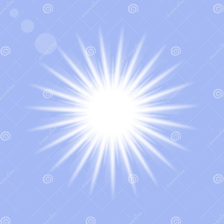 Bright Sun at Midday. Vector Drawing with Blur Effect Stock Photo ...