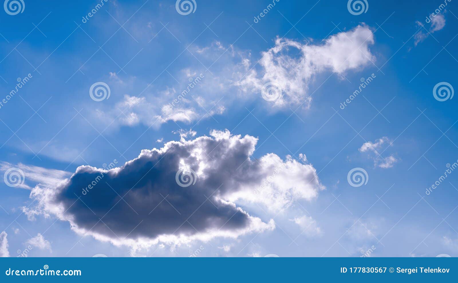 The Bright Sun Breaks through the White Cloud, the Rays of the Sun ...