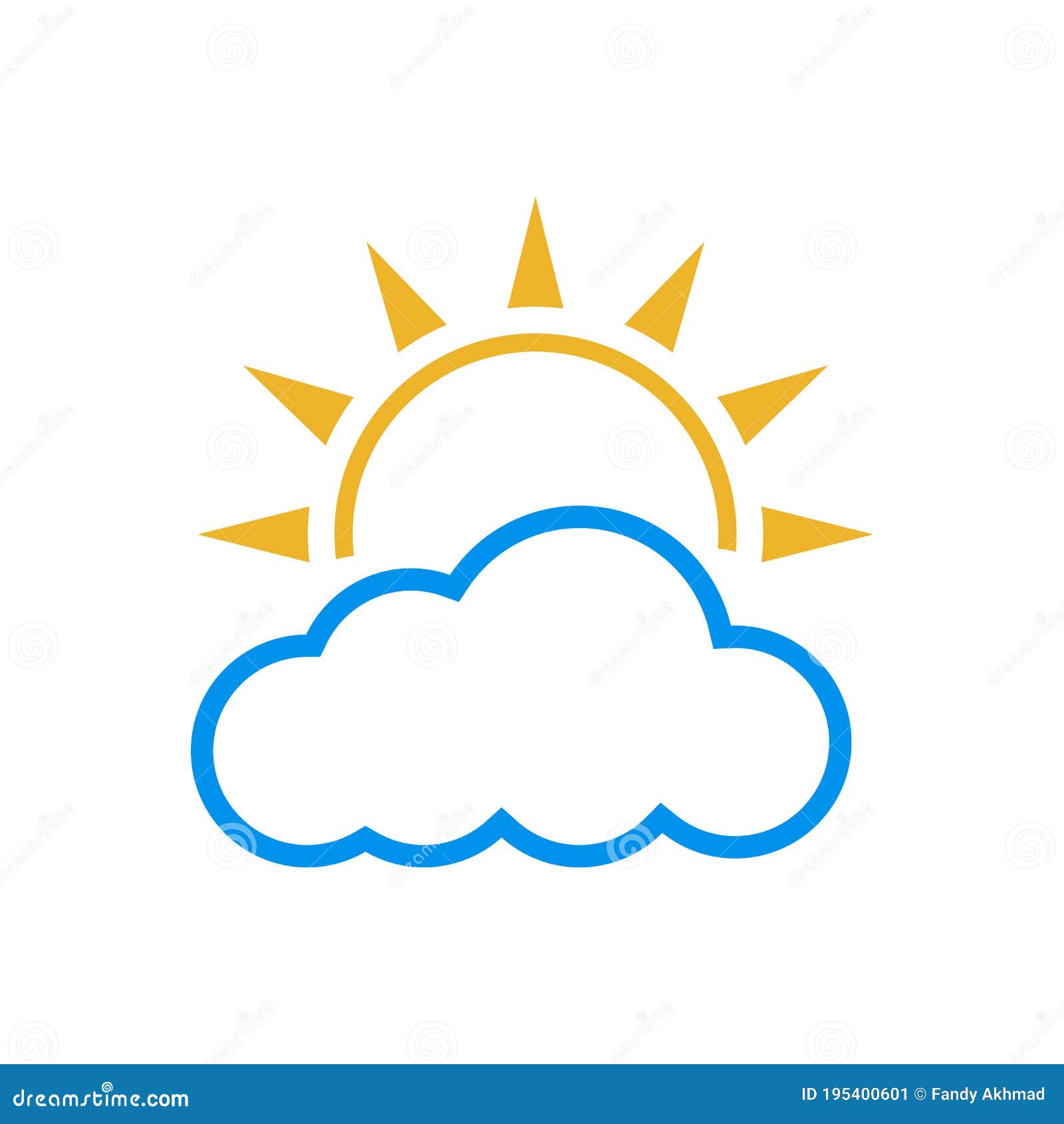 Bright Sun and Cloud Logo a Clear Sky Icon Design Vector Graphic ...