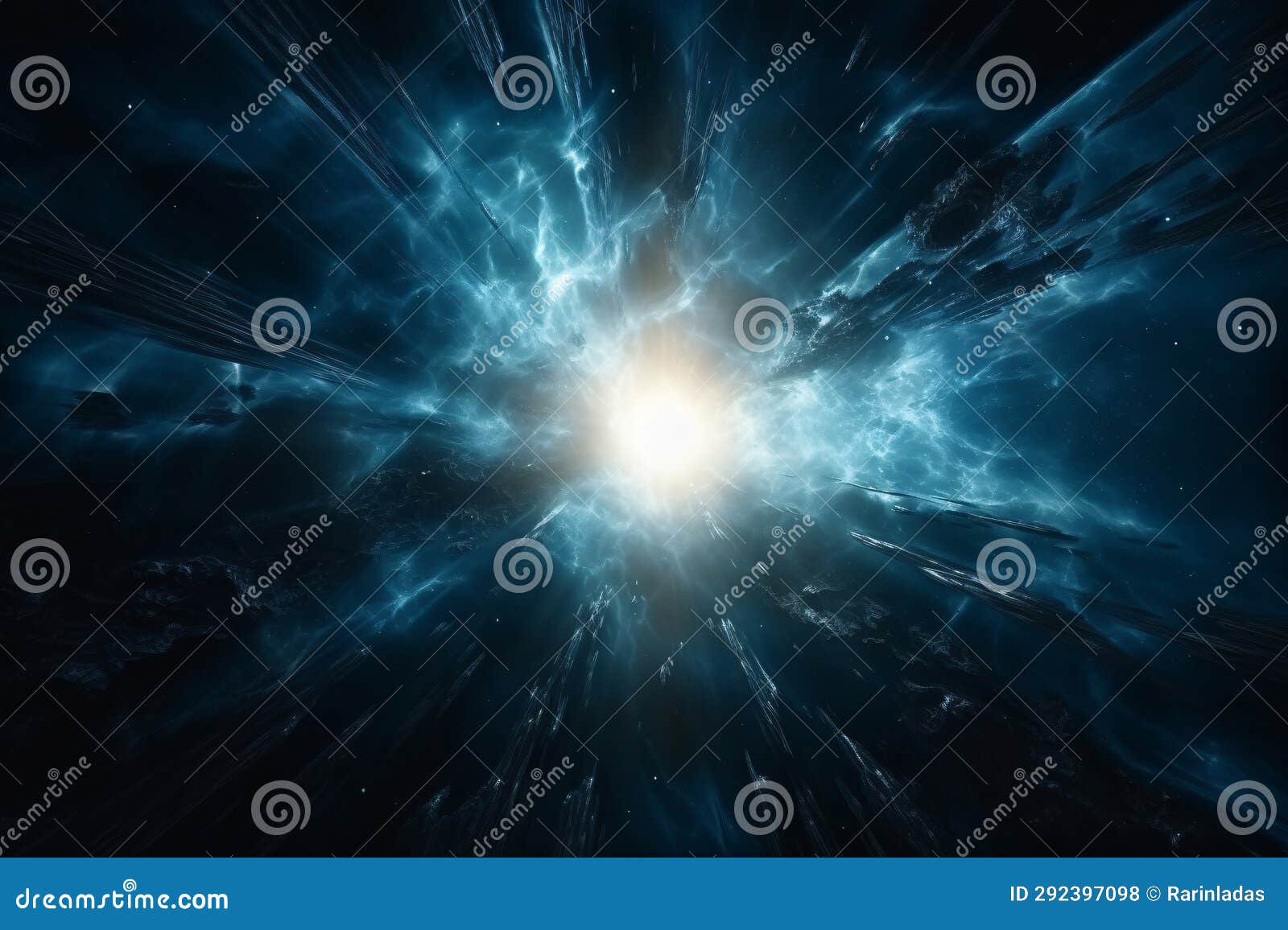 .Bright Sun Explosion in Space. Supernova Sci-Fi Concept Stock ...