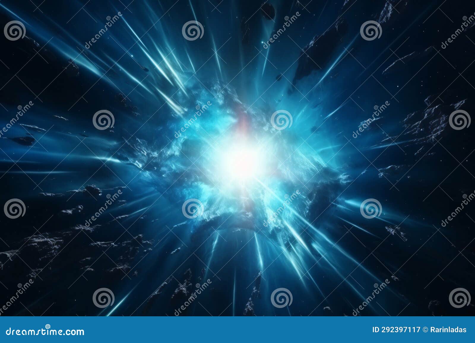 .Bright Sun Explosion in Space. Supernova Sci-Fi Concept Stock ...