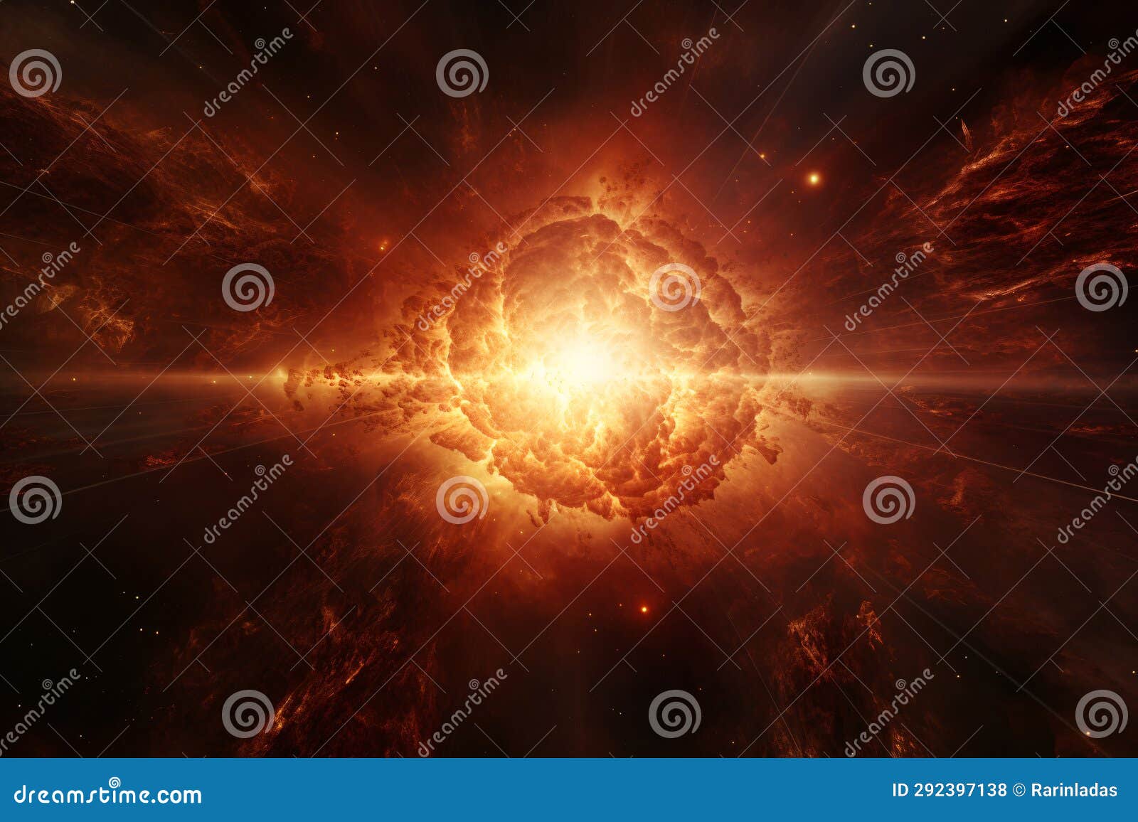 .Bright Sun Explosion in Space. Supernova Sci-Fi Concept Stock ...