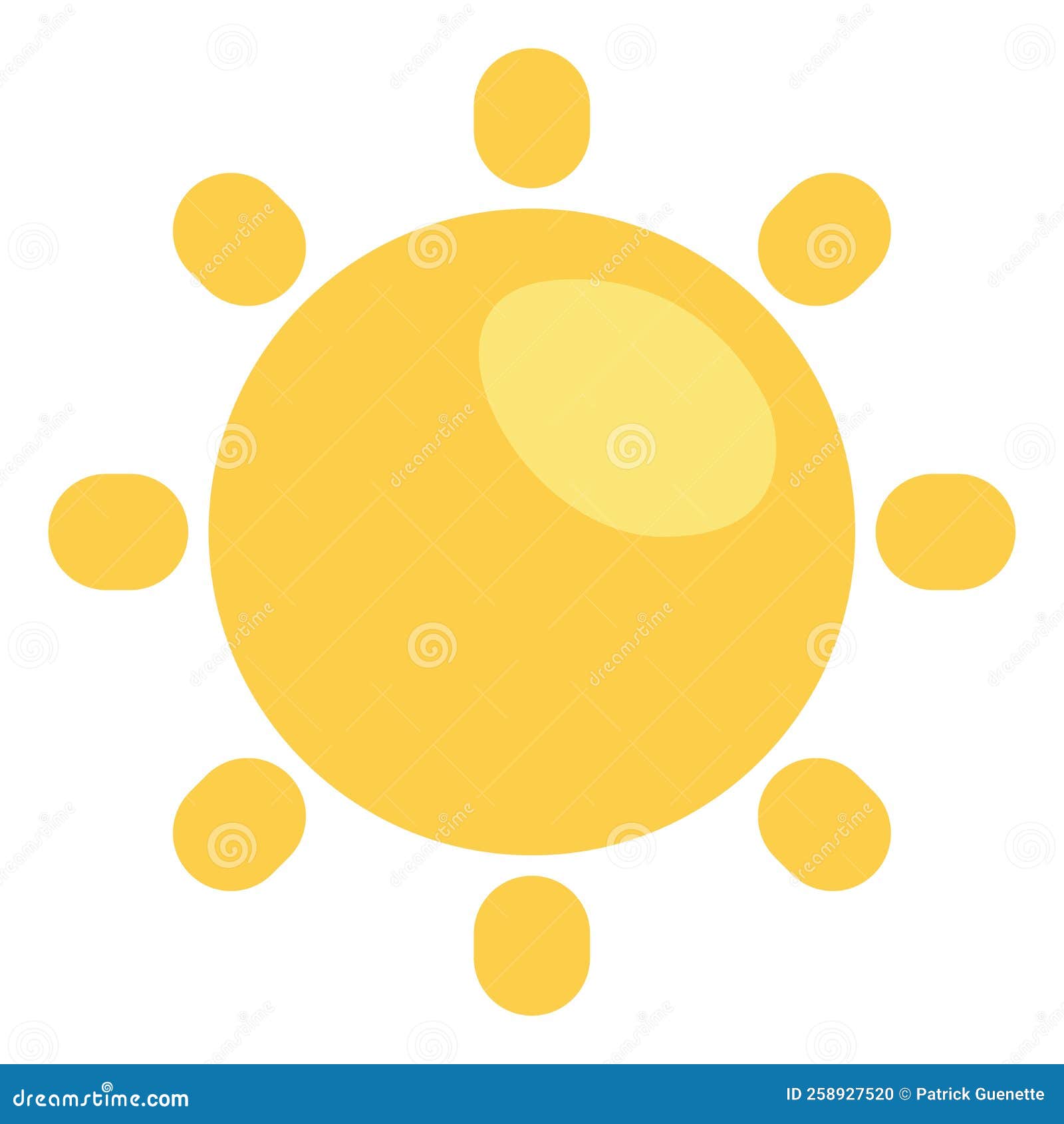 Bright sun, icon stock vector. Illustration of burst - 258927520