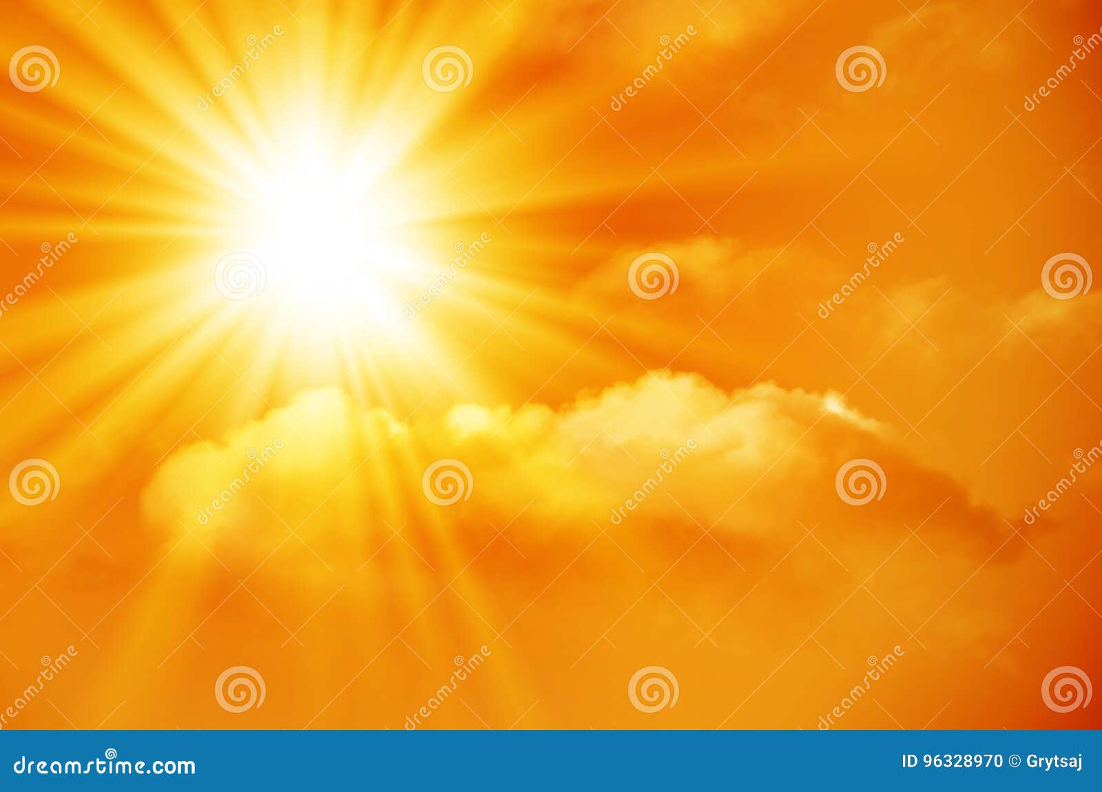 Bright Sun in the Orange Sky Stock Photo - Image of atmosphere, cloudy ...
