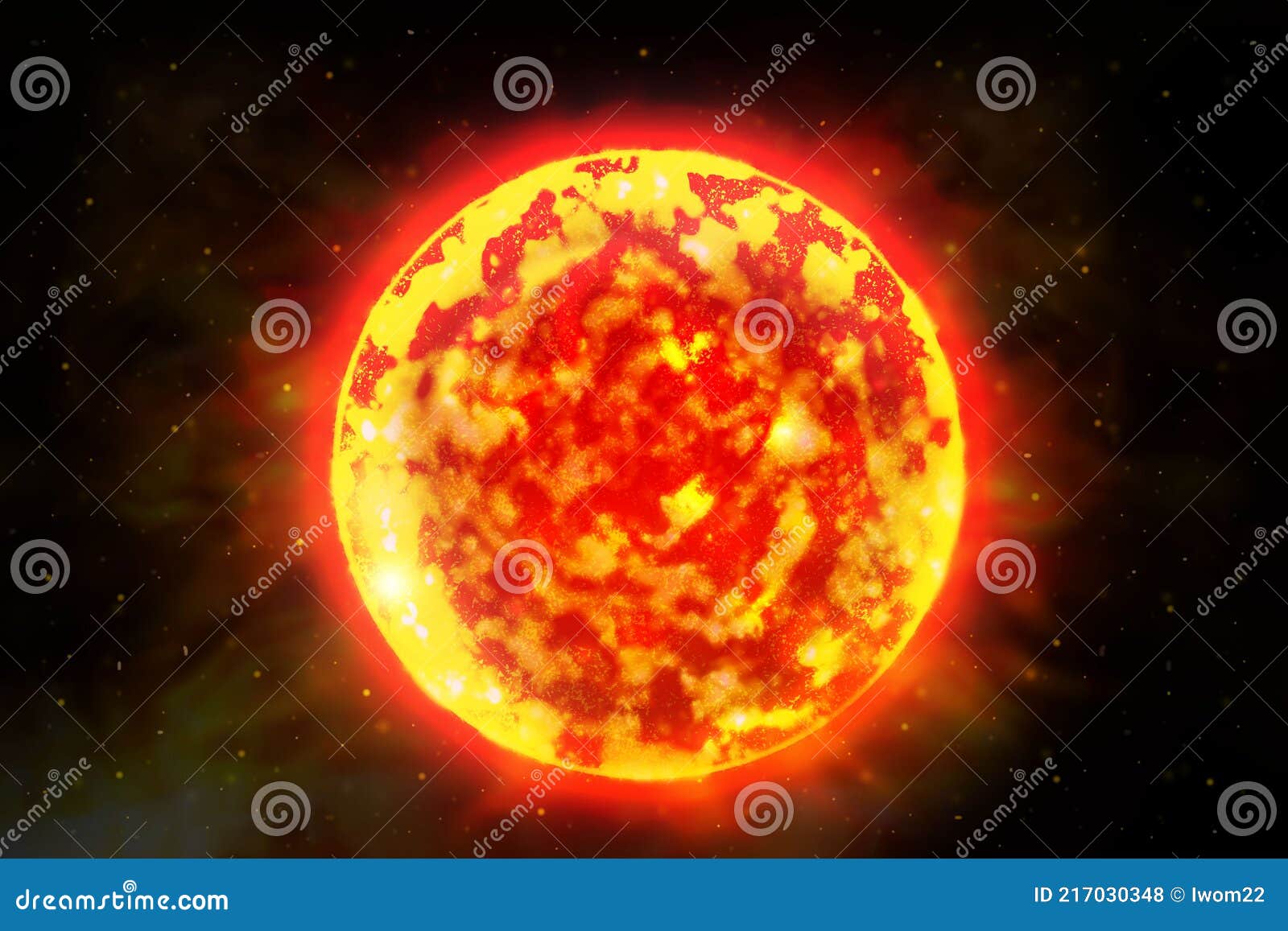 Bright Sun in outer space stock illustration. Illustration of space ...